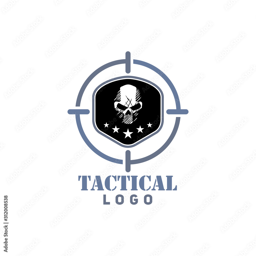 Vector of urban tactical survival skull logo design eps format Stock ...