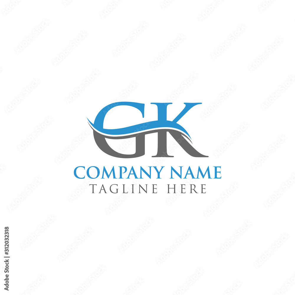 GK letter Type Logo Design vector Template. Abstract Letter GK logo ...