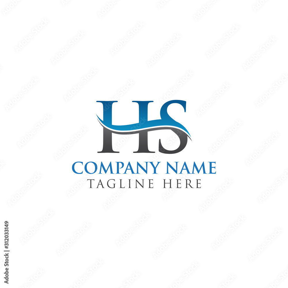 HS letter Type Logo Design vector Template. Abstract Letter HS logo ...
