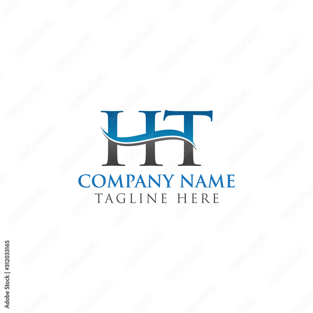 HT letter Type Logo Design vector Template. Abstract Letter HT logo ...