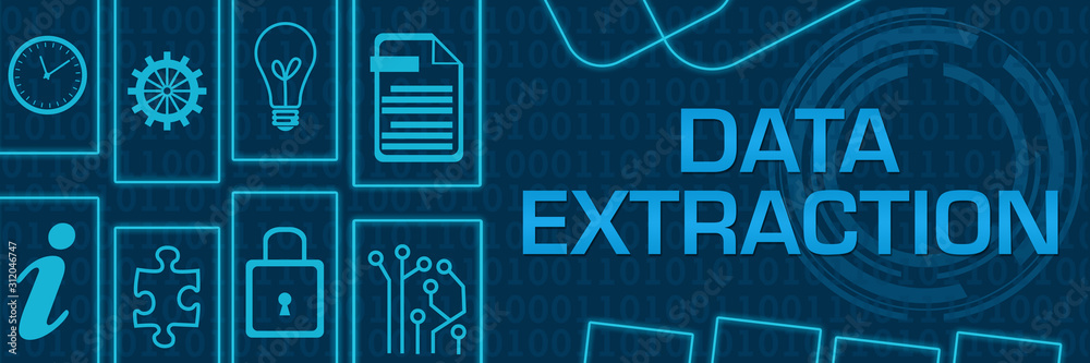 Data Extraction Blue Neon Technology Shapes Horizontal Stock ...