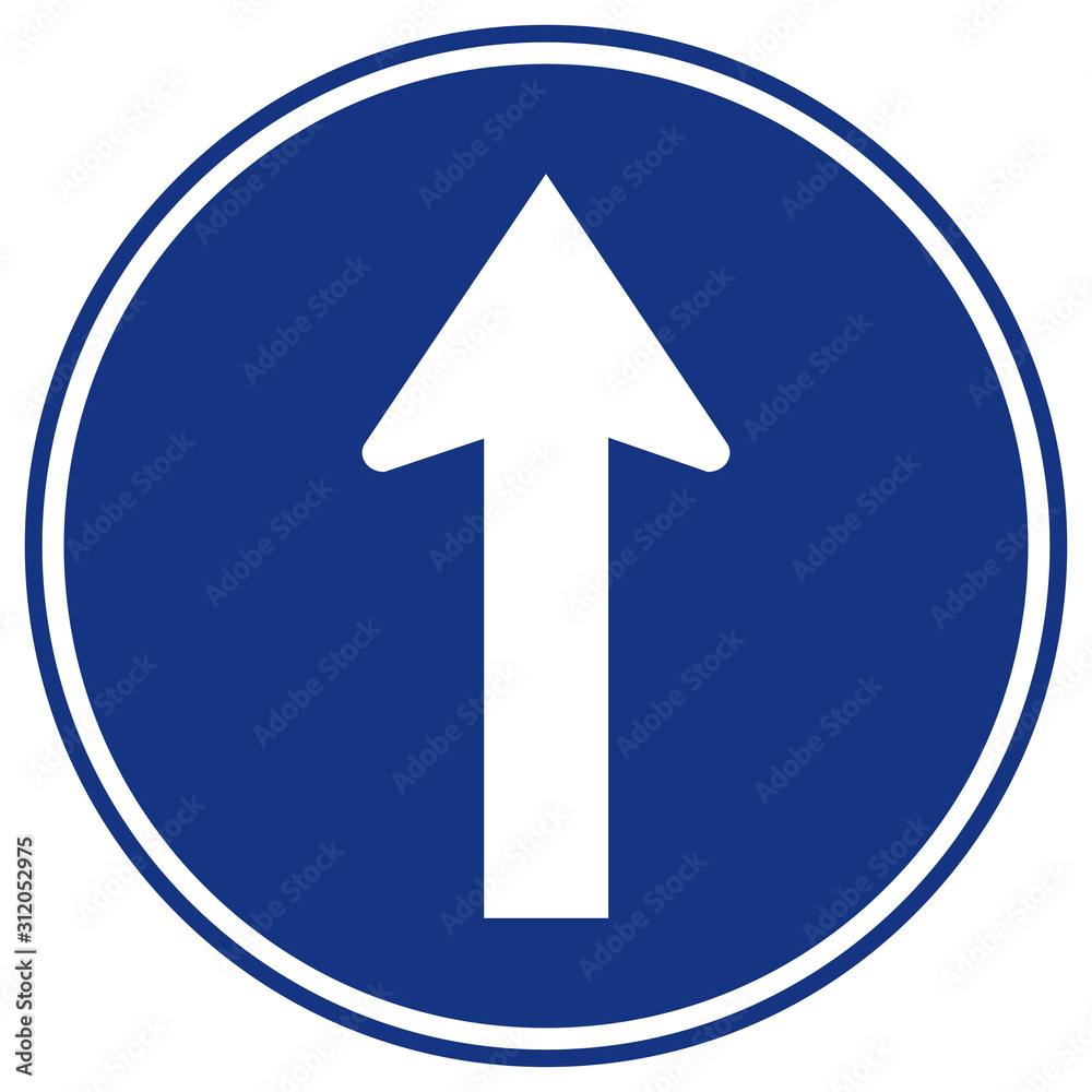 Go Straight Traffic Road Sign,Vector Illustration, Isolate On White ...