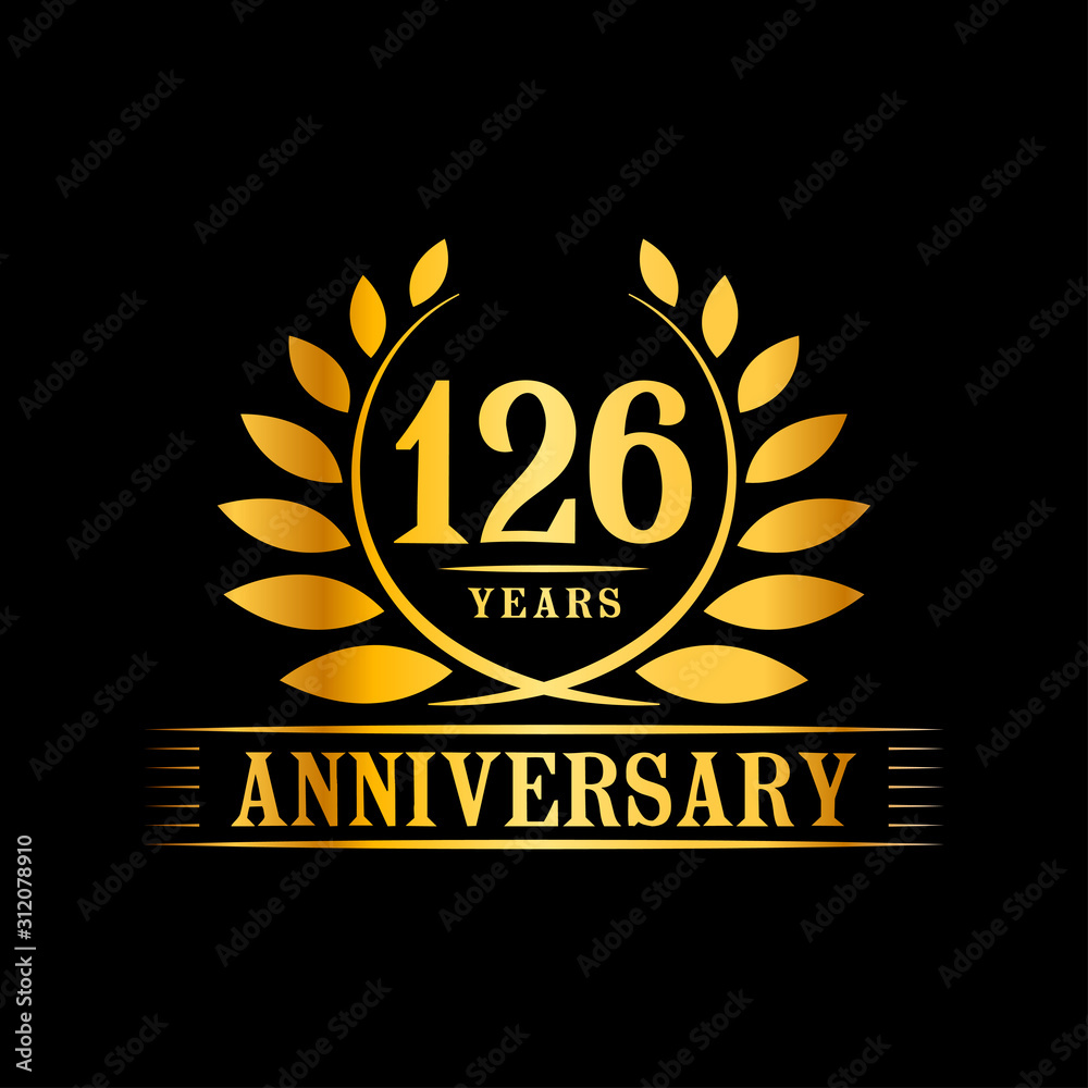 126 years logo design template. Anniversary vector and illustration ...