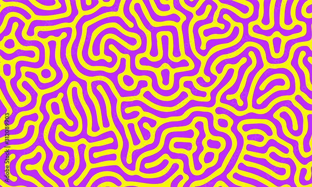 Psychedelic abstract background made by generative algorithm: Reaction-diffusion or Turing ...