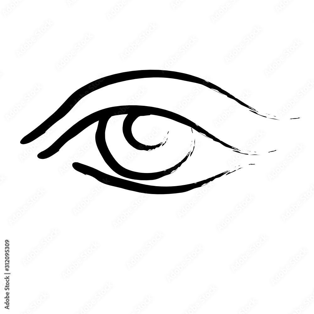 Beautiful eye logo. Simple illustration. Ink drawing. Abstract fashion ...
