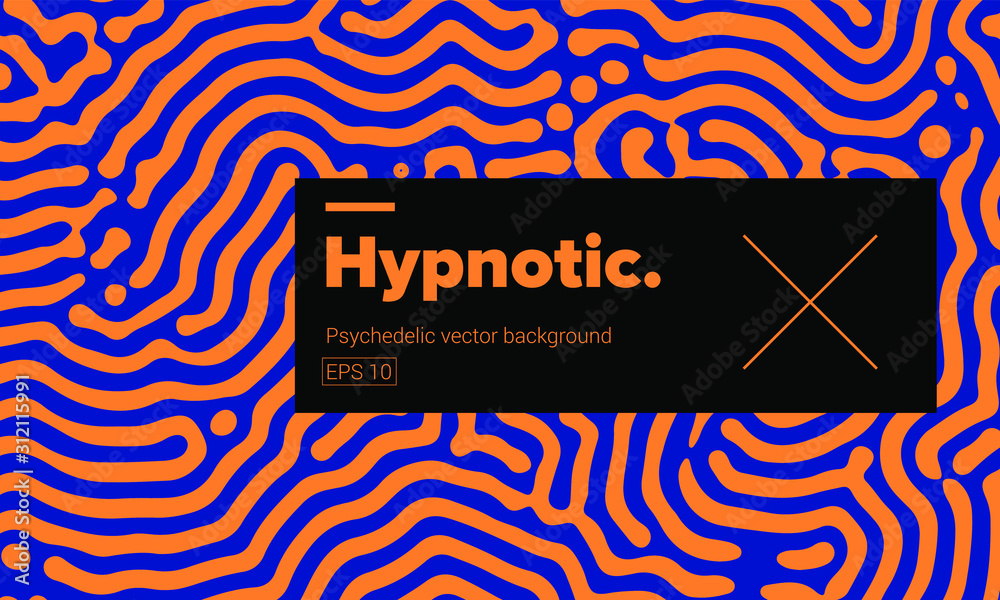 Psychedelic abstract background made by generative algorithm: Reaction-diffusion or Turing ...