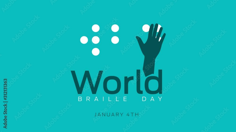 World braille day in motion graphic, disability, world, blind, banner ...