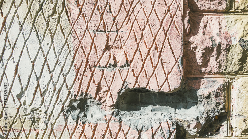 Distressed pink diamond pattern concrete wall background texture Stock ...