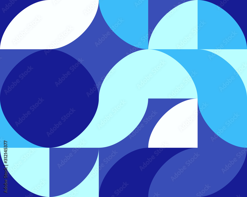 Geometric Minimalist blue pattern of simple shapes. Bright print for ...