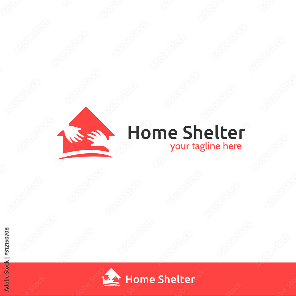 Orphanage orphan home shelter vector logo. people, kids care or ...