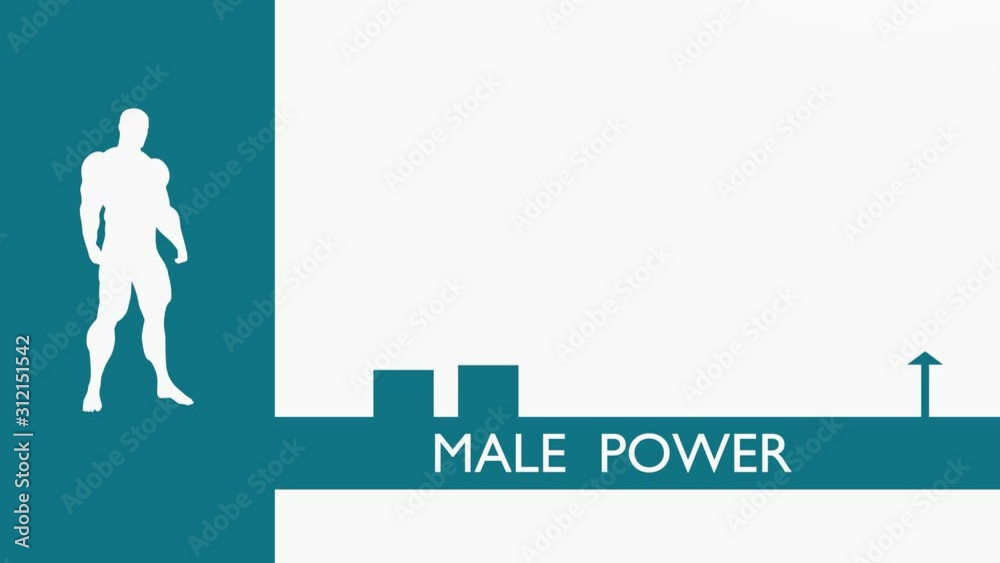 Male power level chart. Health care concept. Muscular man silhouette ...
