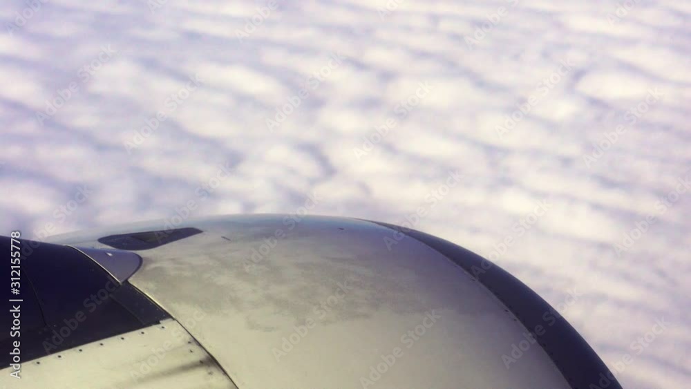 Stunning Footage of The outside view aircraft Wing look from the ...