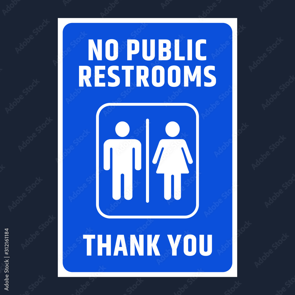 No public restrooms sign with both gender male female icons Stock ...