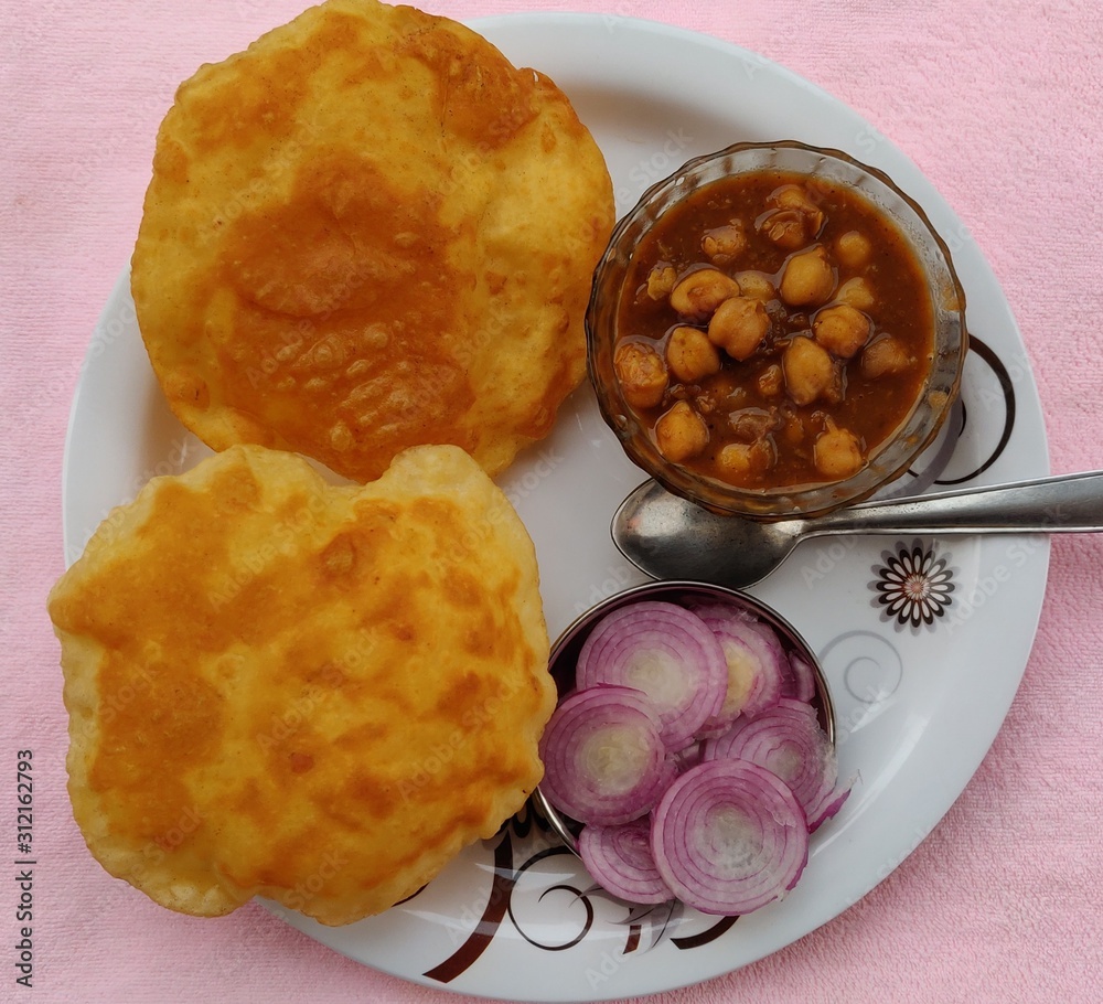 Indian fast food Chola Bhatura Stock Photo | Adobe Stock