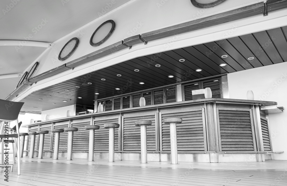 Sunset Pool Bar on Celebrity Cruises luxury cruise ship liner with wet ...