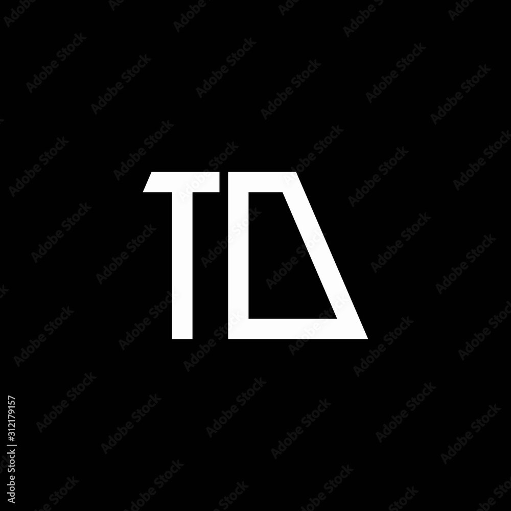 TD logo abstract monogram isolated on black background Stock Vector ...