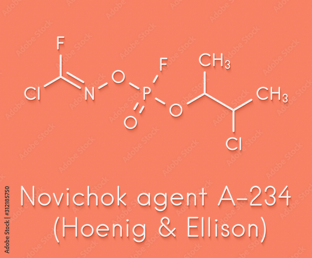 Novichok agent A-234 molecule, chemical structure as proposed by Hoenig ...