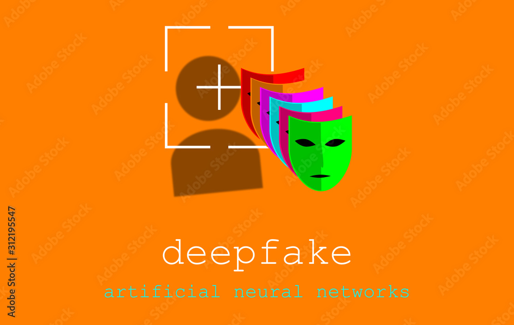 Acronym Deepfake, Deep Fake and false, profound learning. Replacing ...