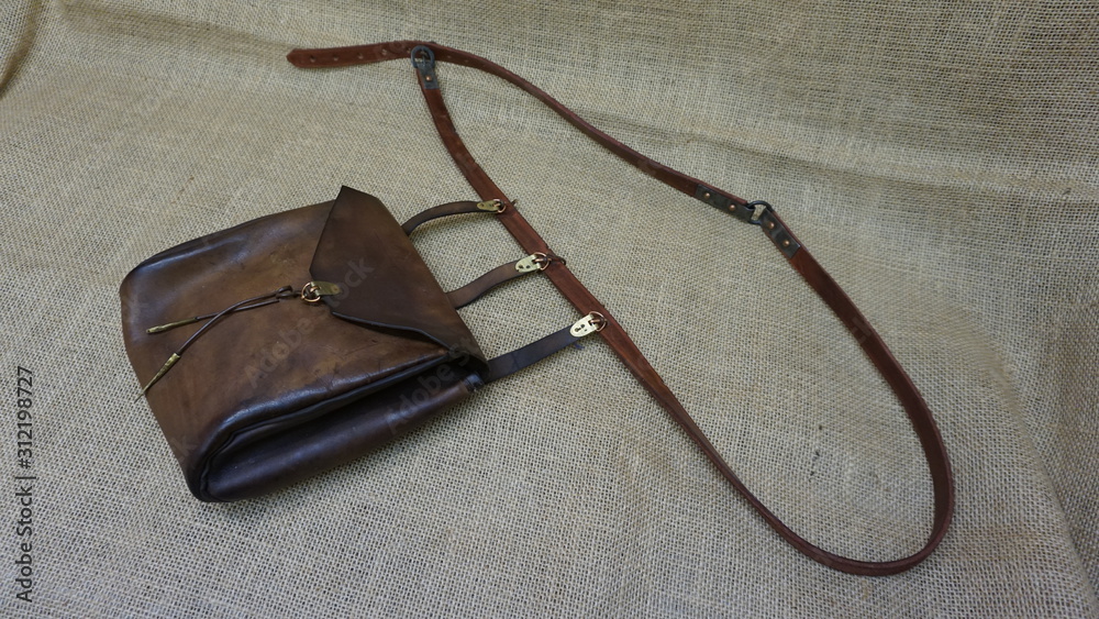 anglo saxon leather bag reconstruction by daegrad tools Stock Photo ...