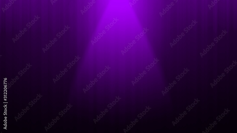 Empty purple scene with a red curtain and spotlights. Show, performance ...