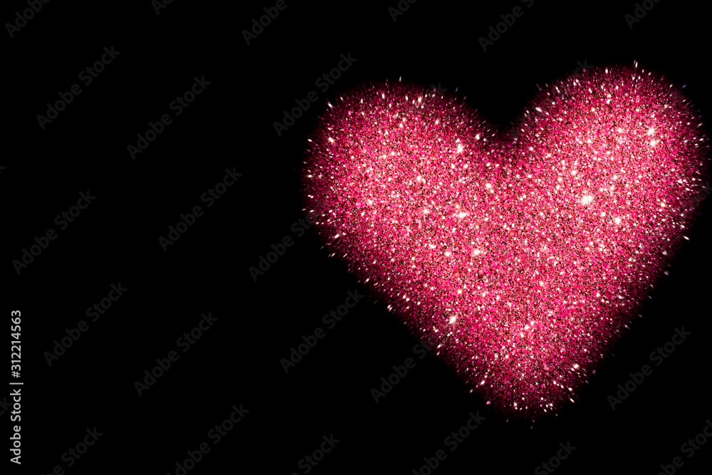 Pink Heart Black Background