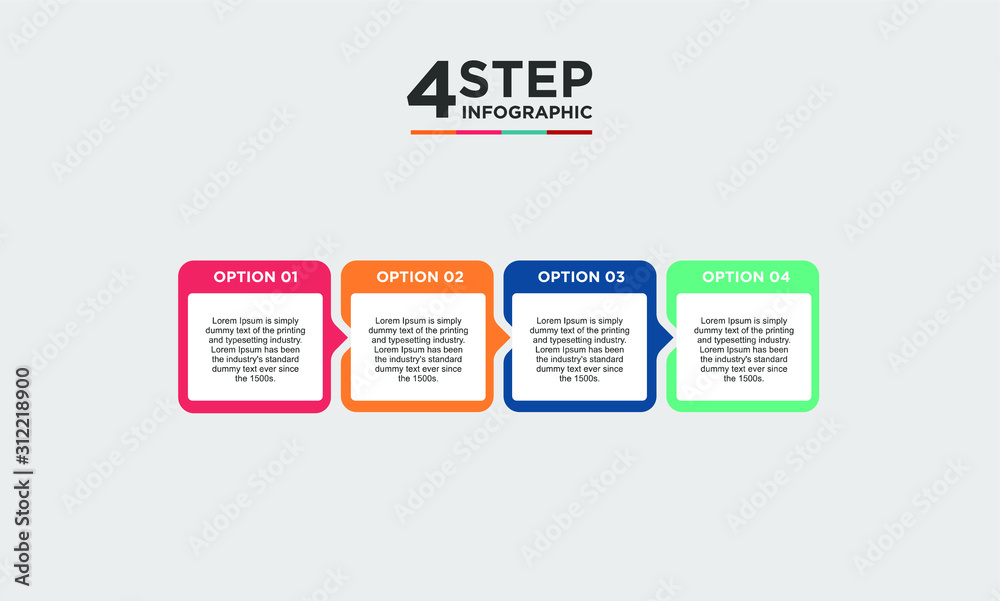 4 step infographic element. Business concept with 4 options and number ...