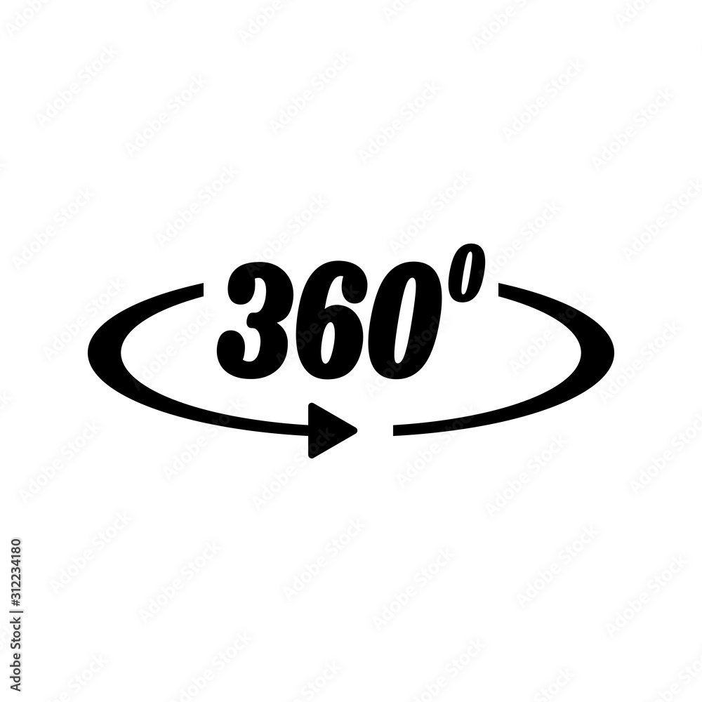 Angle 360 degree vector symbol isolated on white background Stock ...