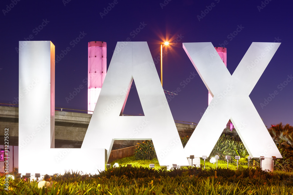 Los Angeles International Airport LAX logo sign Stock Photo | Adobe Stock