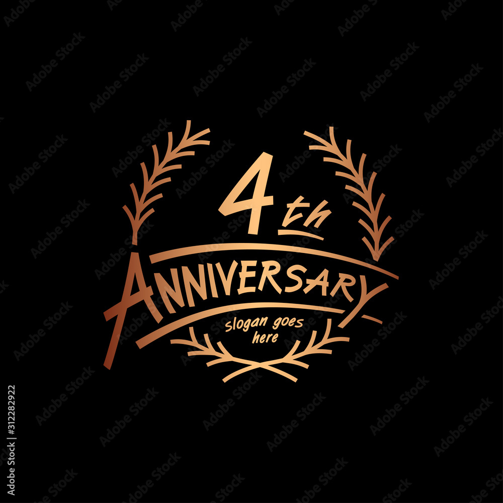 4 years design template. Vector and illustration. 4 years logo. Stock ...