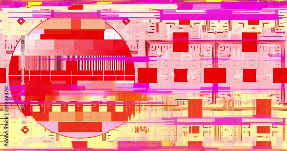 colorful vhs glitch background realistic flickering, analog vintage TV ...