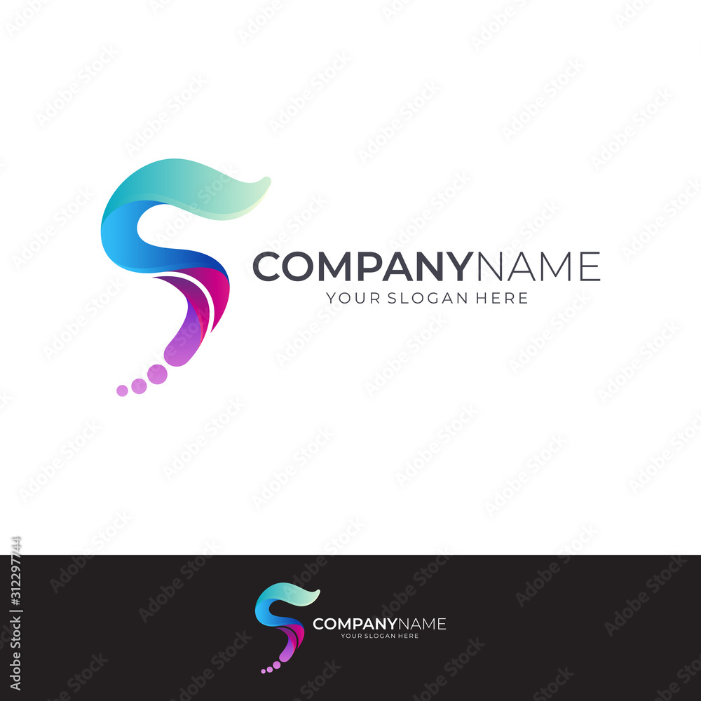 S logo with wave motion, 3d modern initial letter s logo design, Water ...