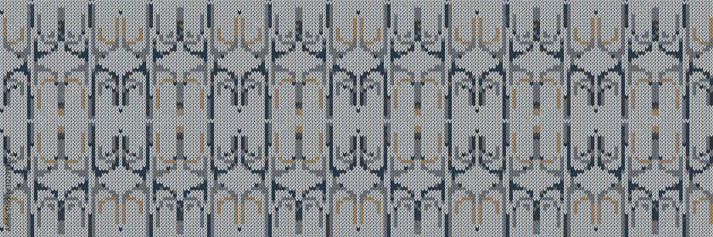 Dark tweed knit stitch effect vector border texture. Masculine gray ...
