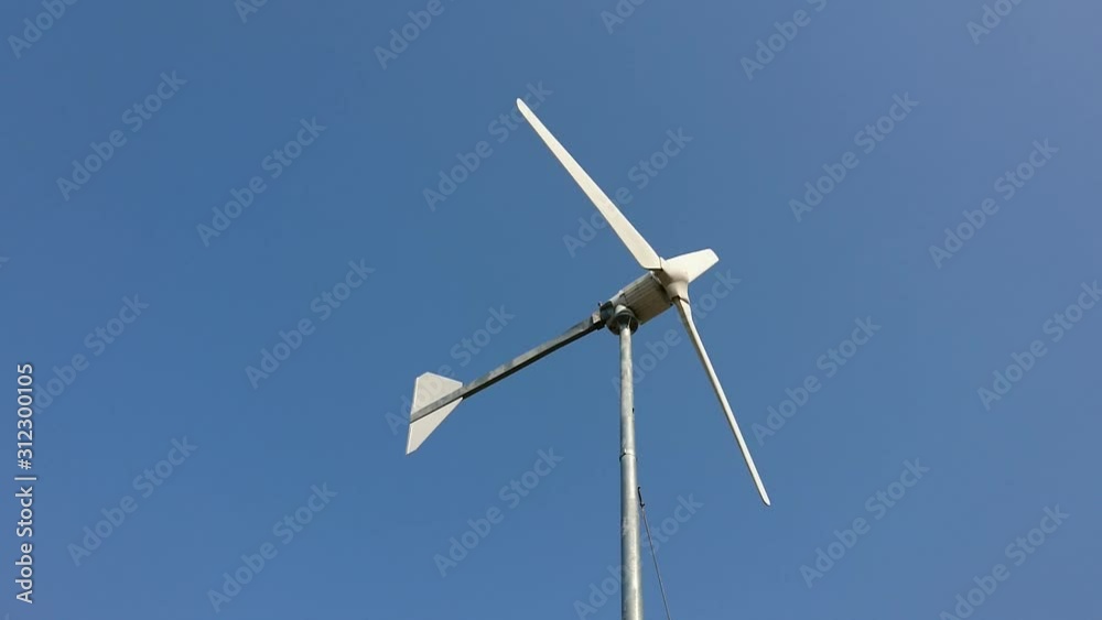 Wind turbine in wind power generation. Mechanical energy being ...