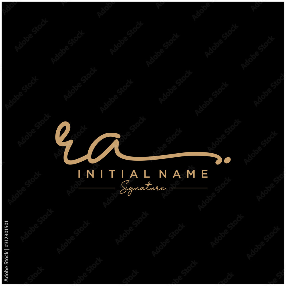 Letter RA Signature Logo Template Vector Stock Vector | Adobe Stock