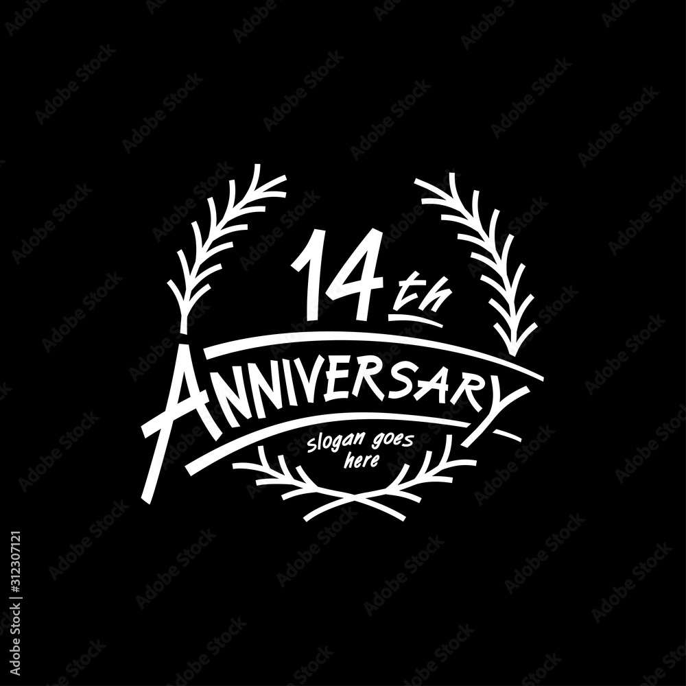 14 years design template. Vector and illustration. 14 years logo. Stock ...