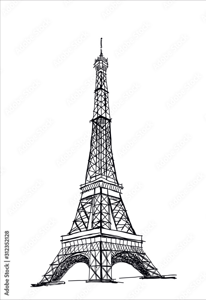 vector Eiffel tower Stock Vector | Adobe Stock