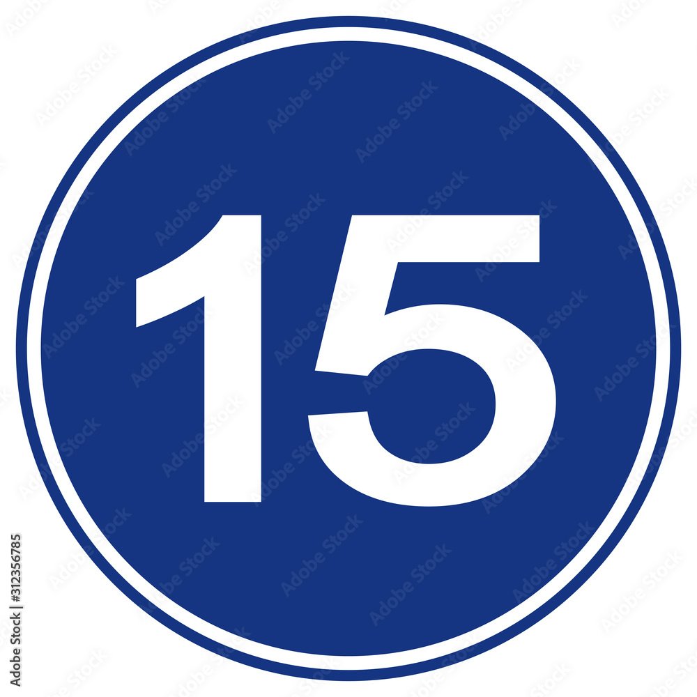 Speed Limit 15 Traffic Sign,Vector Illustration, Isolate On White ...
