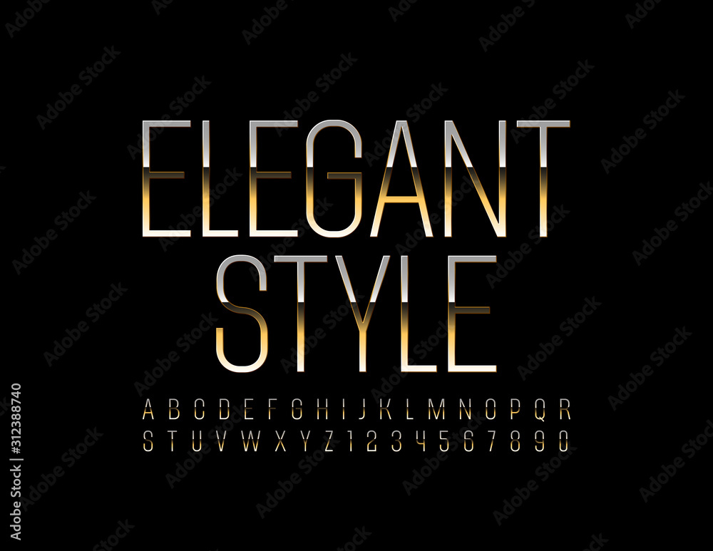 Vector chic Sign Golden Surprise. Modern Elegant Font. Luxury Alphabet ...