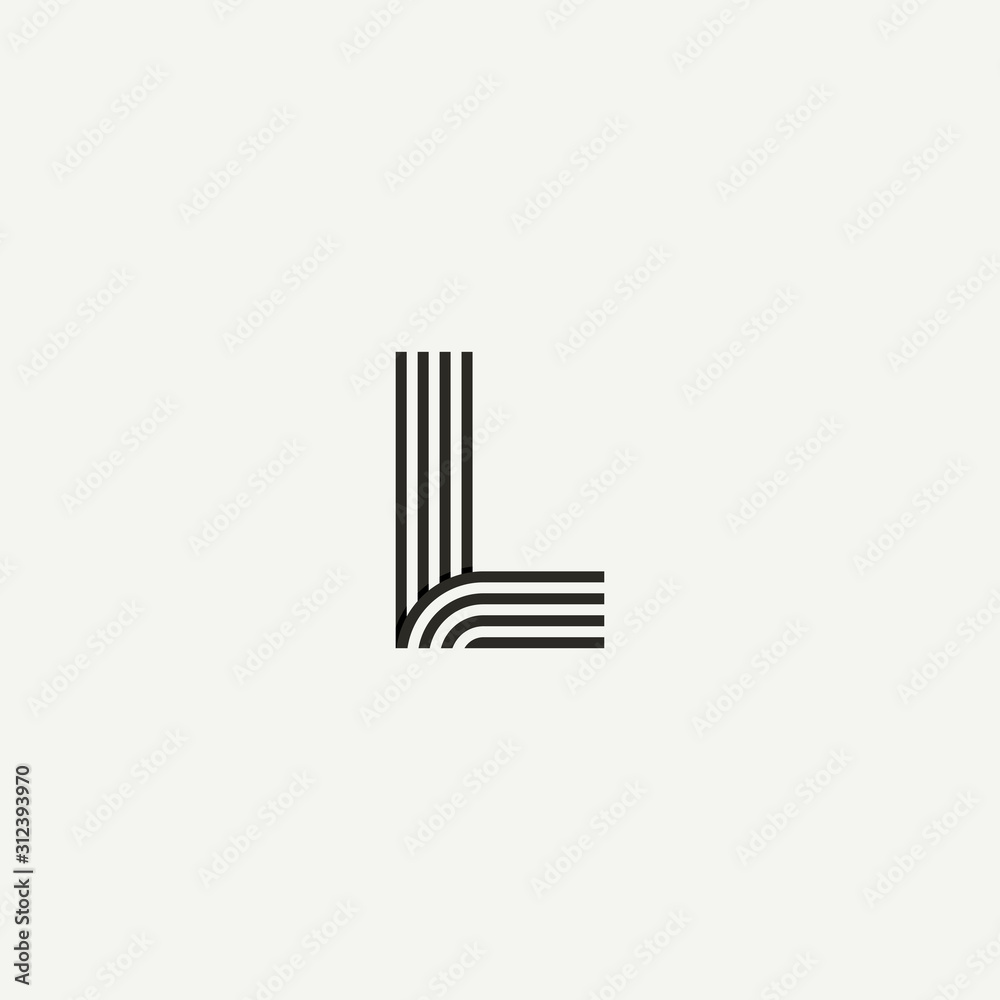 L logo. Abstract letter L logo design. Line creative symbol. Logo ...