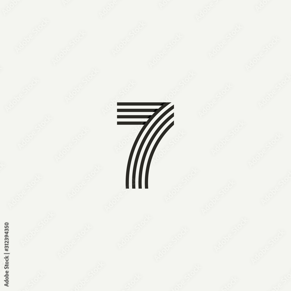 7 logo. Abstract letter 7 logo design. Line creative symbol. Logo ...