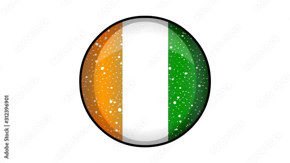 Animated Cote d'Ivoire , Ivory Coast flag cartoon illustration with ...