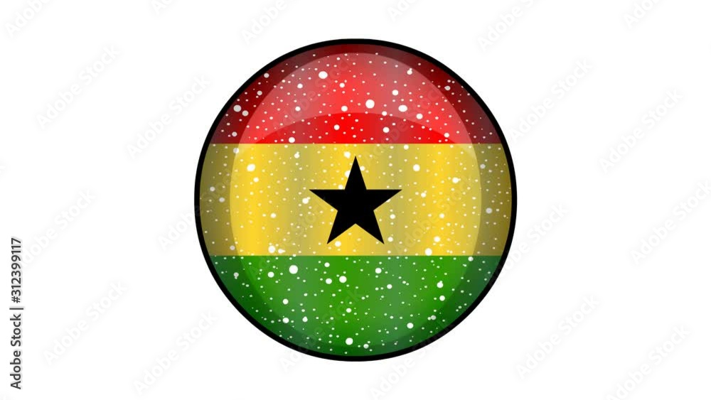 Animated Ghana flag cartoon illustration with glitter animation Stock ...