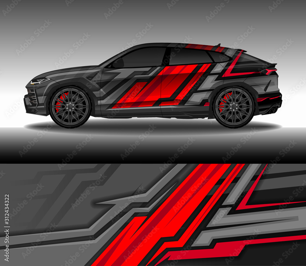 Wrap car decal design vector, custom livery race rally car vehicle ...