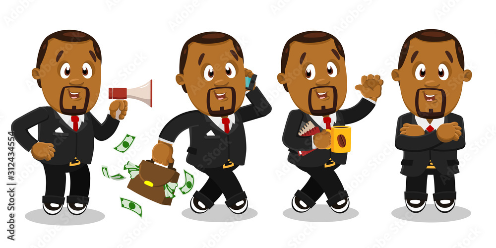 Bearded positive afro-american manager, ceo, office worker speaking ...