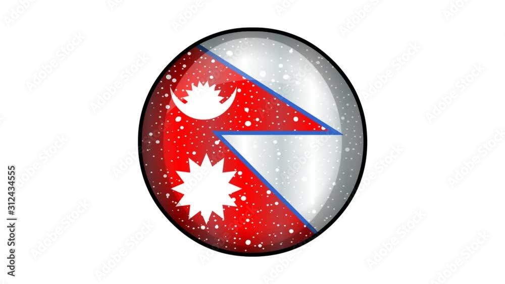 Animated Nepal flag cartoon illustration with glitter animation Stock ...
