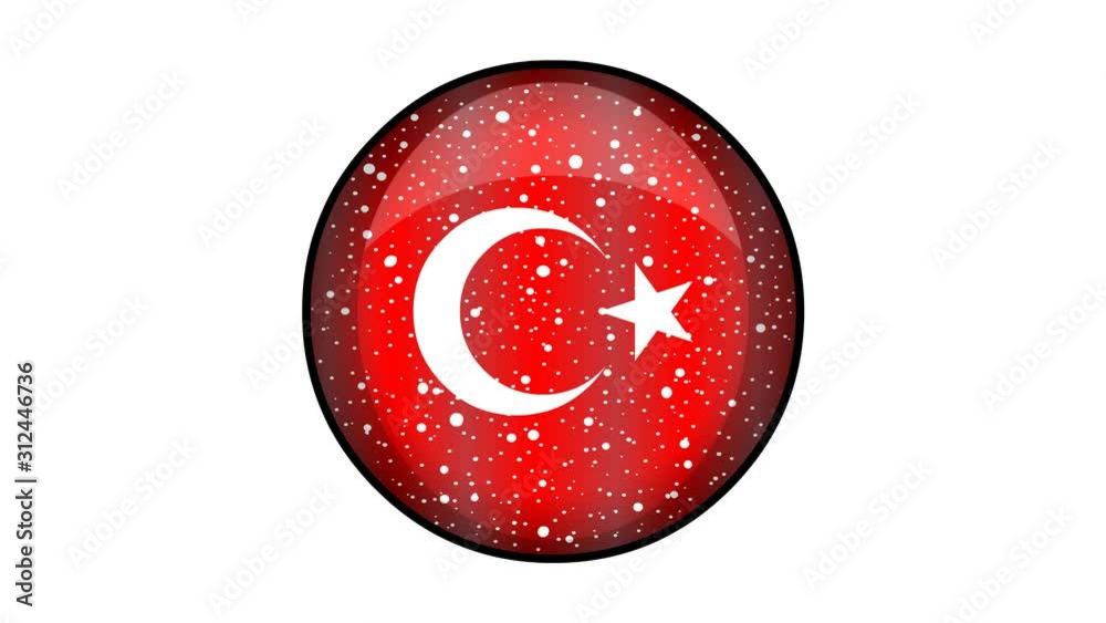 Animated Turkey flag cartoon illustration with glitter animation Stock ...