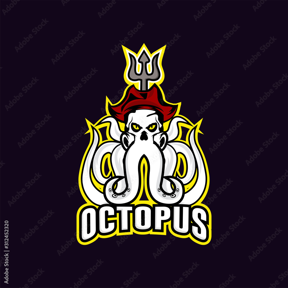 Octopus sport mascot logo design vector illustration Stock Vector ...
