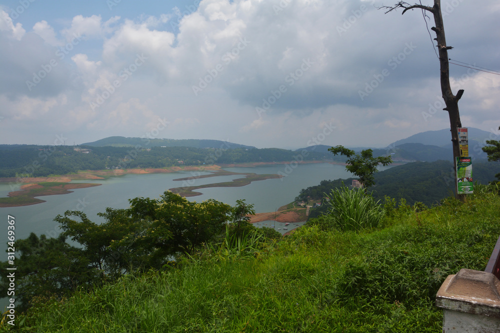 Barapani or Umiam Lake of Shillong, Meghalaya as seen fron the view ...