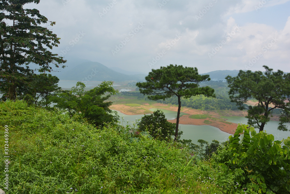 Barapani or Umiam Lake of Shillong, Meghalaya as seen fron the view ...