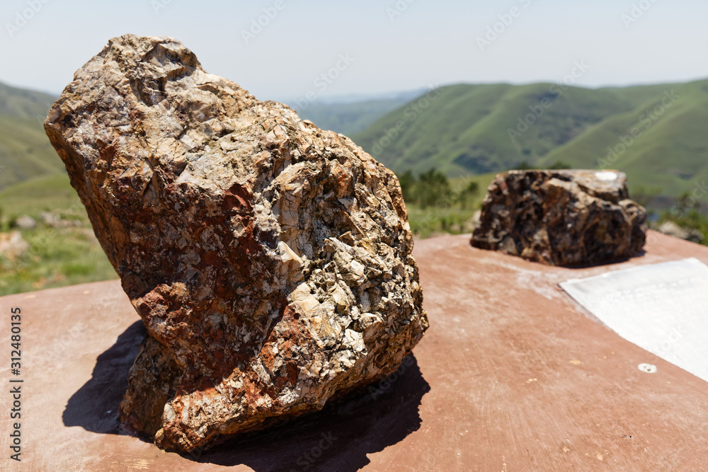 Tsunami conglomerate, a sedimentary rock formed from rock fragments ...